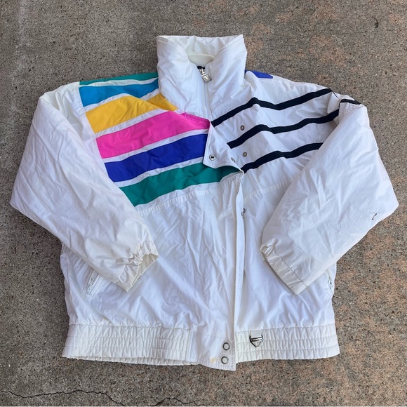 Tyrolia | Jackets & Coats | Vintage Ski Jacket Colorful Striped Jacket ...
